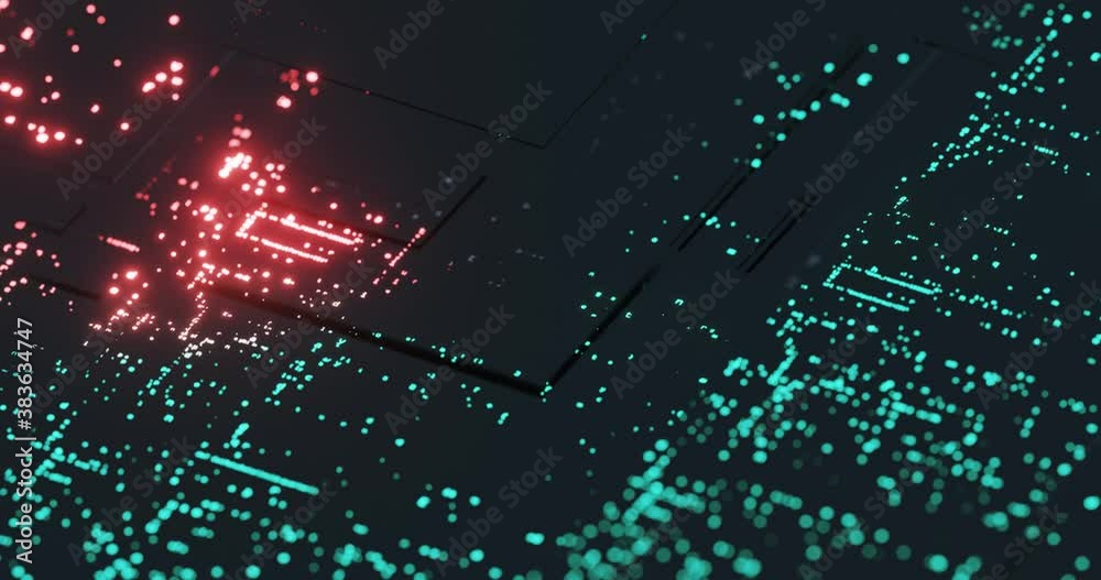 Programming code cascading down on multiple screen. abstract technology ...