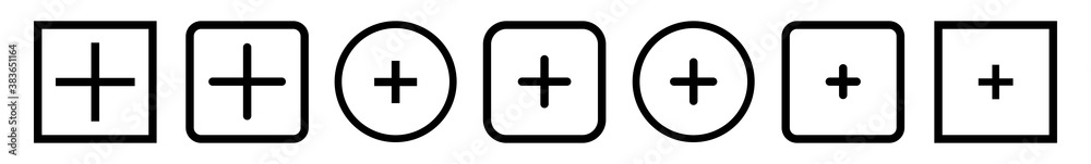 Add Plus Icon Black | Addition Buttons | Positive Symbol | Additional ...