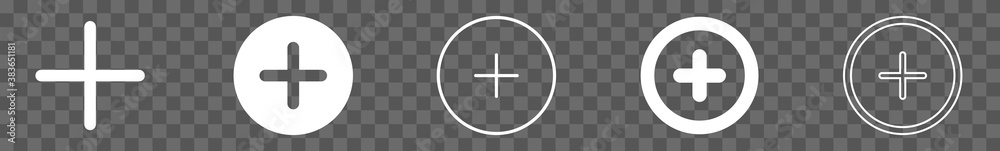 Add Plus Icon White | Addition Buttons | Positive Symbol | Additional ...