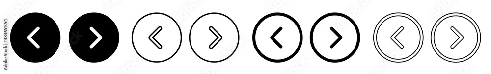 Back Next Button Icon Circle Black | Previous Forward Buttons ...