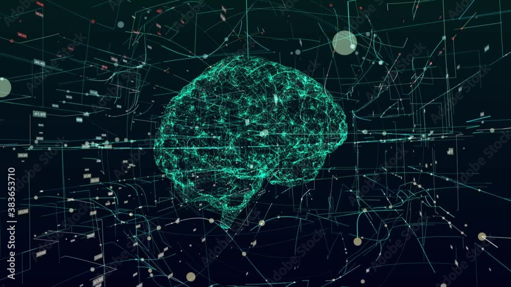 3d animation graphic design of brain and brain stem in alpha background ...