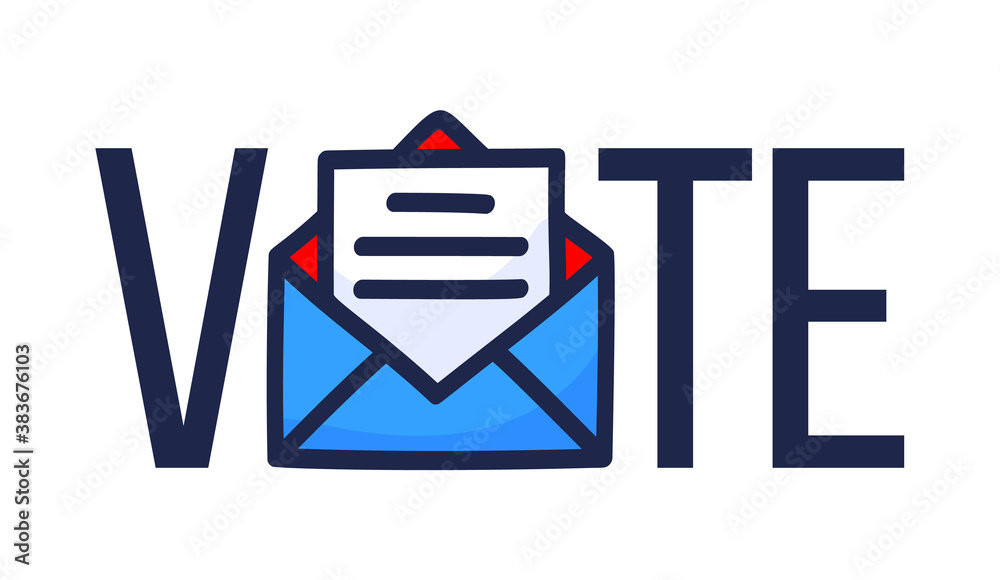 Vote by mail vector illustration. Stay Safe concept The 2020 United ...