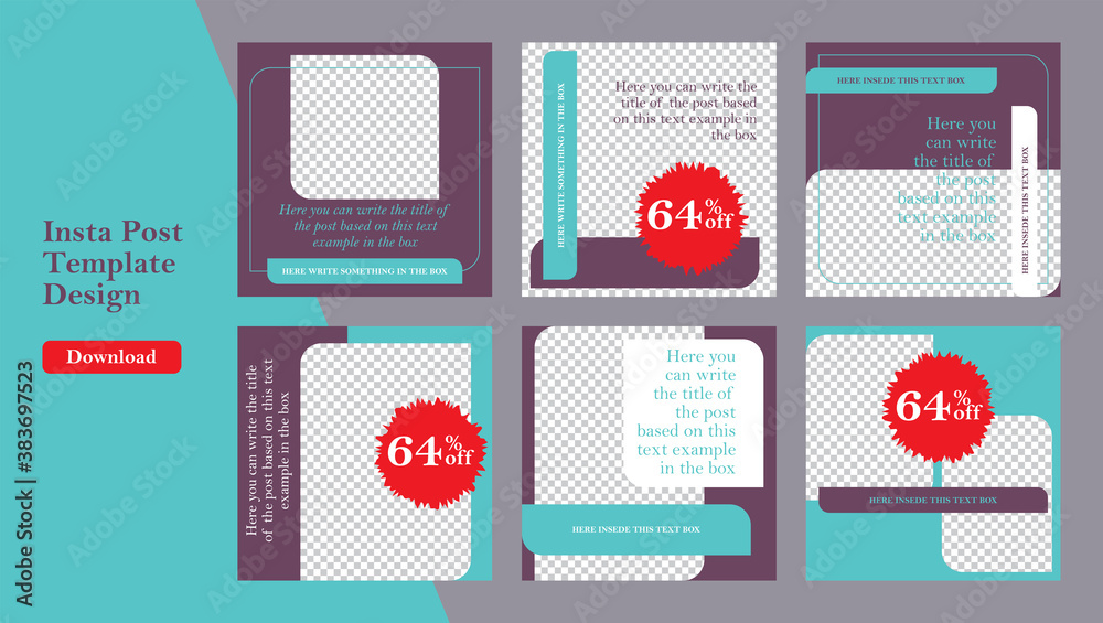 Social media post template collection. Trendy editable Instagram Post ...