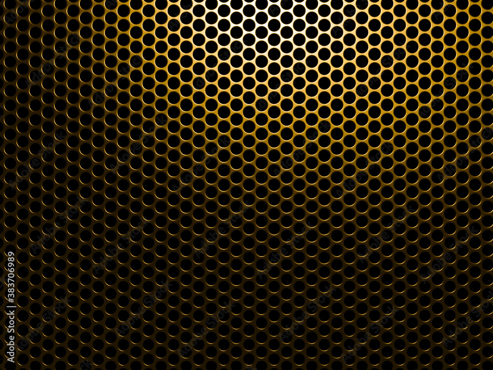 Abstract gold mesh on a black background. Gold Hexagonal abstract ...