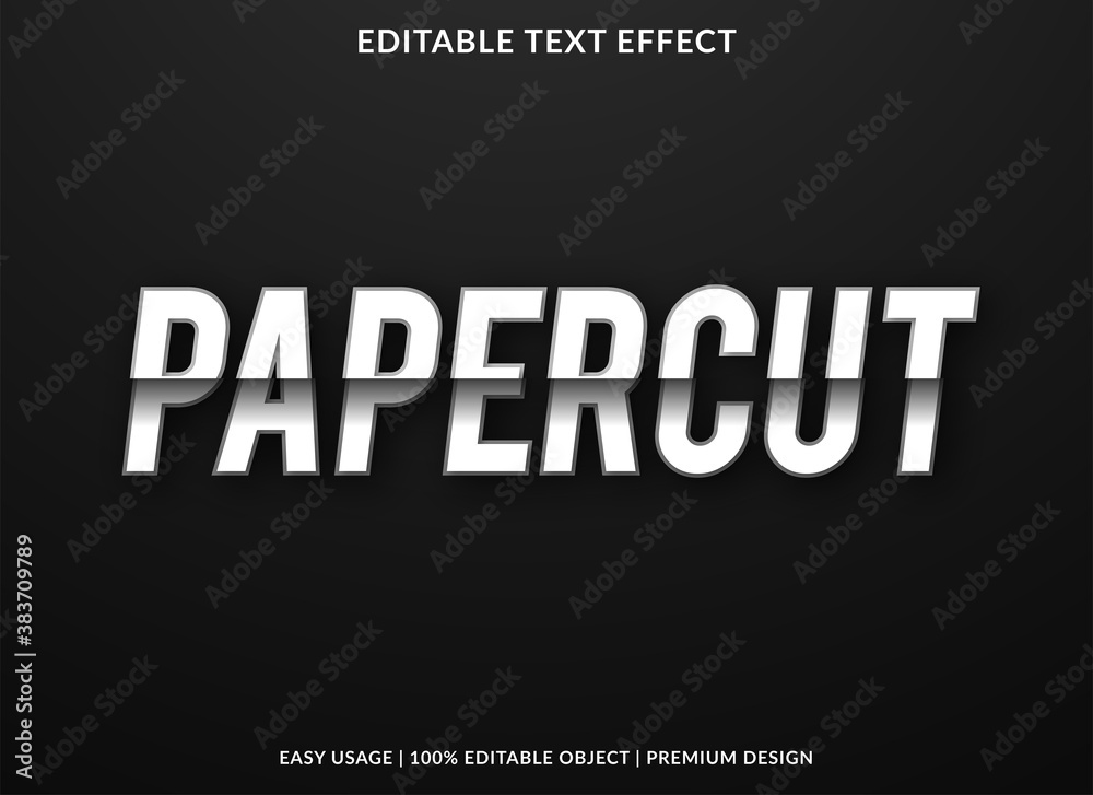 papercut text effect template with bold and realistic style use for ...