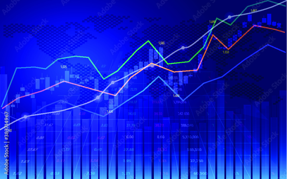 Stock market or forex trading candlestick graph in graphic design for ...
