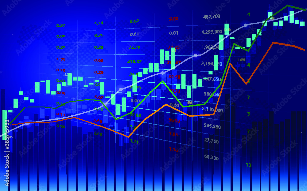 Stock market or forex trading candlestick graph in graphic design for ...