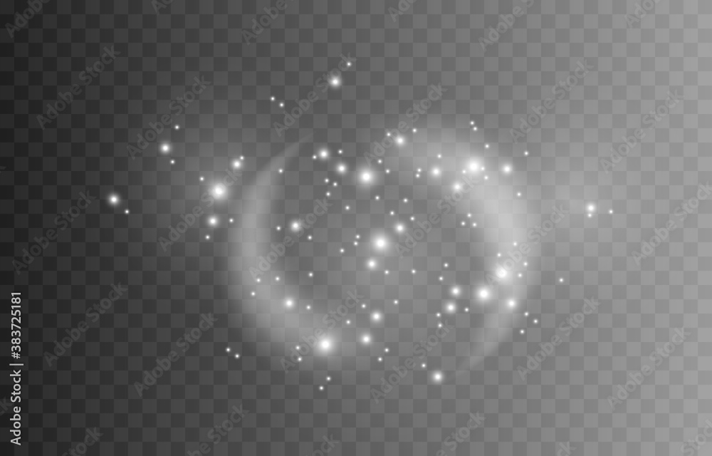 Dust. White dust png. Light, flash. PNG. Vector illustration. The ...