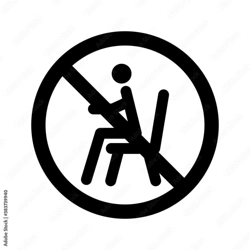 No sitting. Do not sit on surface, prohibition sign Stock Vector ...