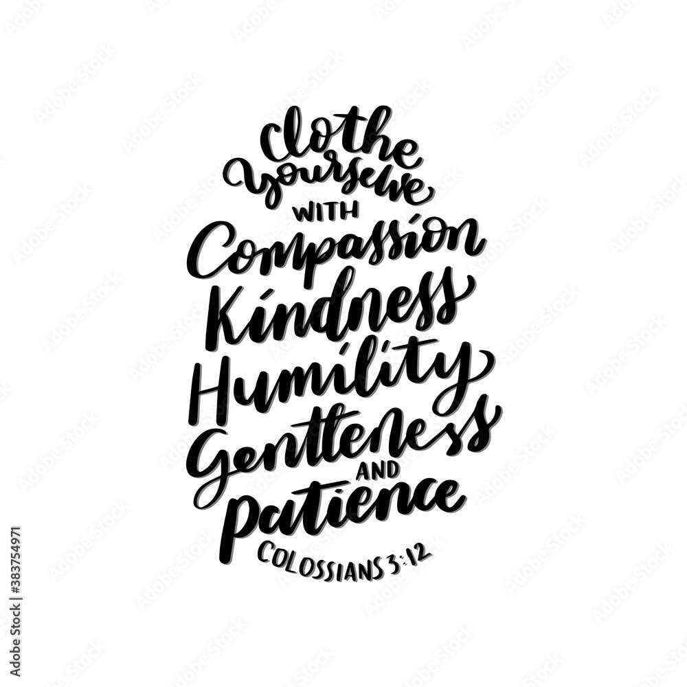 Printable Scripture Lettering On White Background. Clothe Yourself with ...