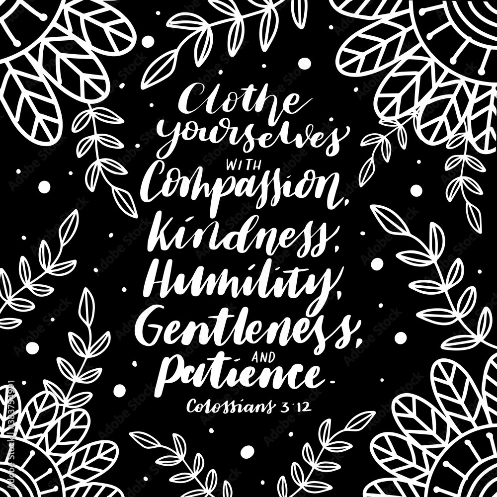 Printable Scripture Lettering On Black Background. Clothe Yourself with ...