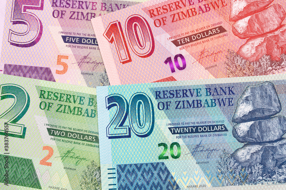 Zimbabwean money - New serie of banknotes Stock Photo | Adobe Stock