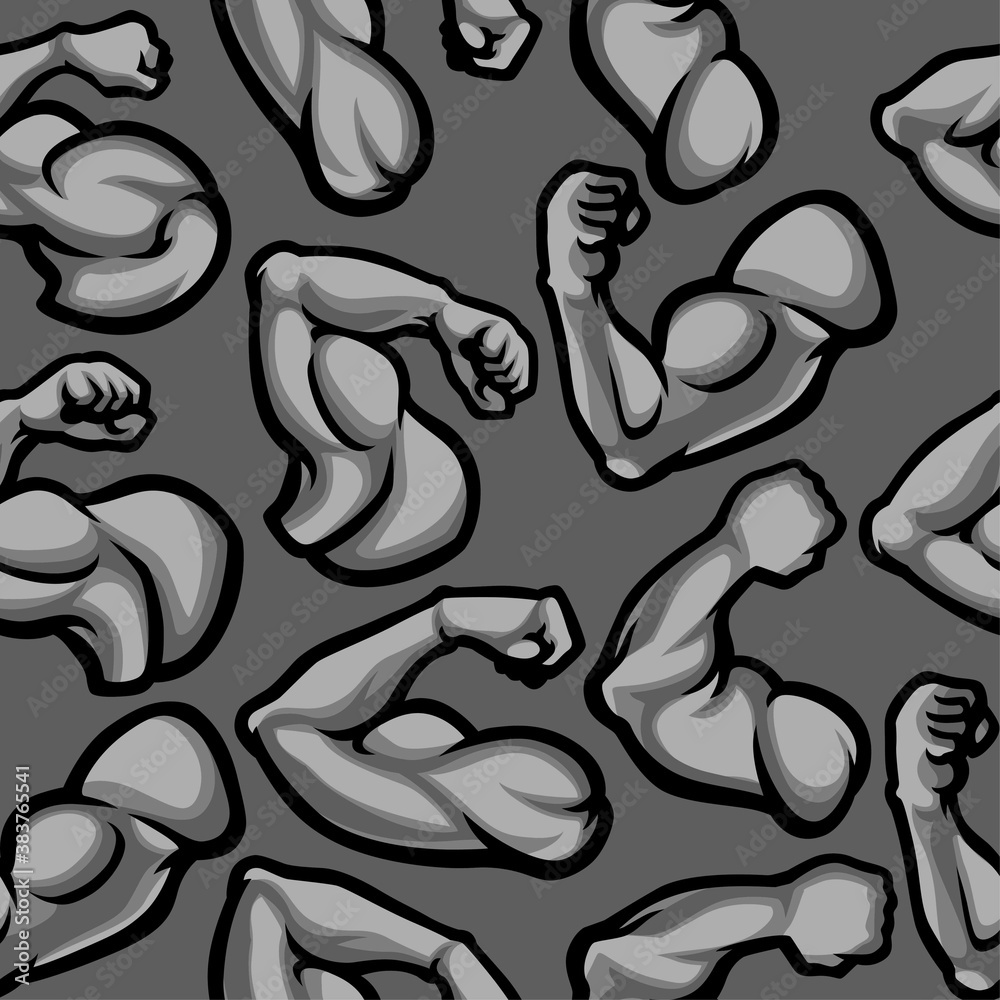 Biceps muscle background. biceps muscle wallpaper vector. Seamless ...