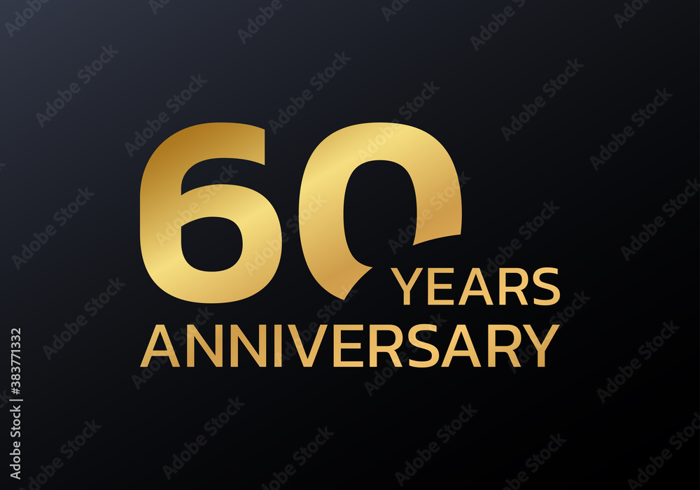 60th anniversary logo. 60 years celebrating icon or golden badge ...