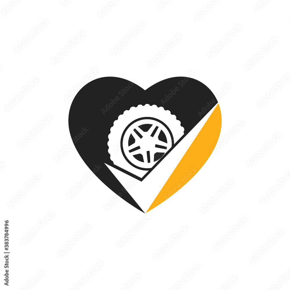 Tire check vector logo design. Tire and tick icon concept. Stock Vector ...
