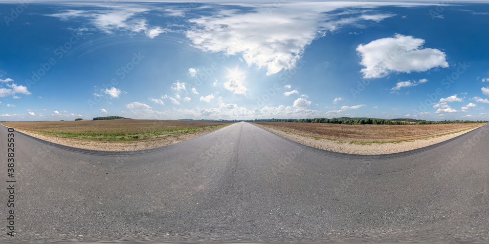 Full spherical seamless panorama 360 degrees angle view on no traffic ...