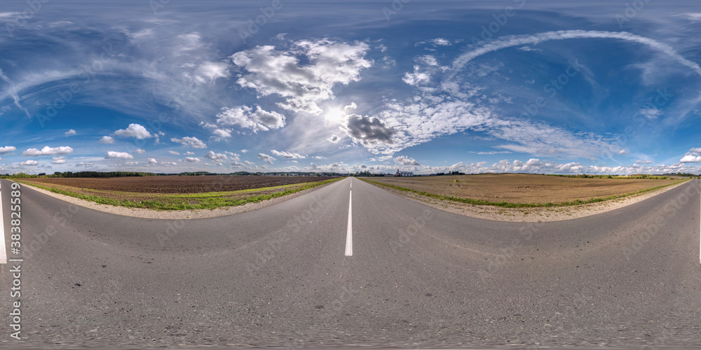 Full spherical seamless panorama 360 degrees angle view on no traffic ...