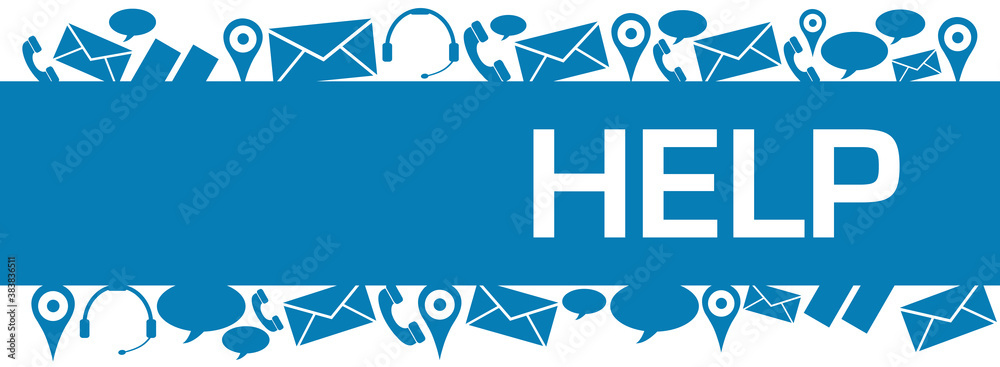 Help Blue Symbols Top Bottom Horizontal Stock Illustration | Adobe Stock