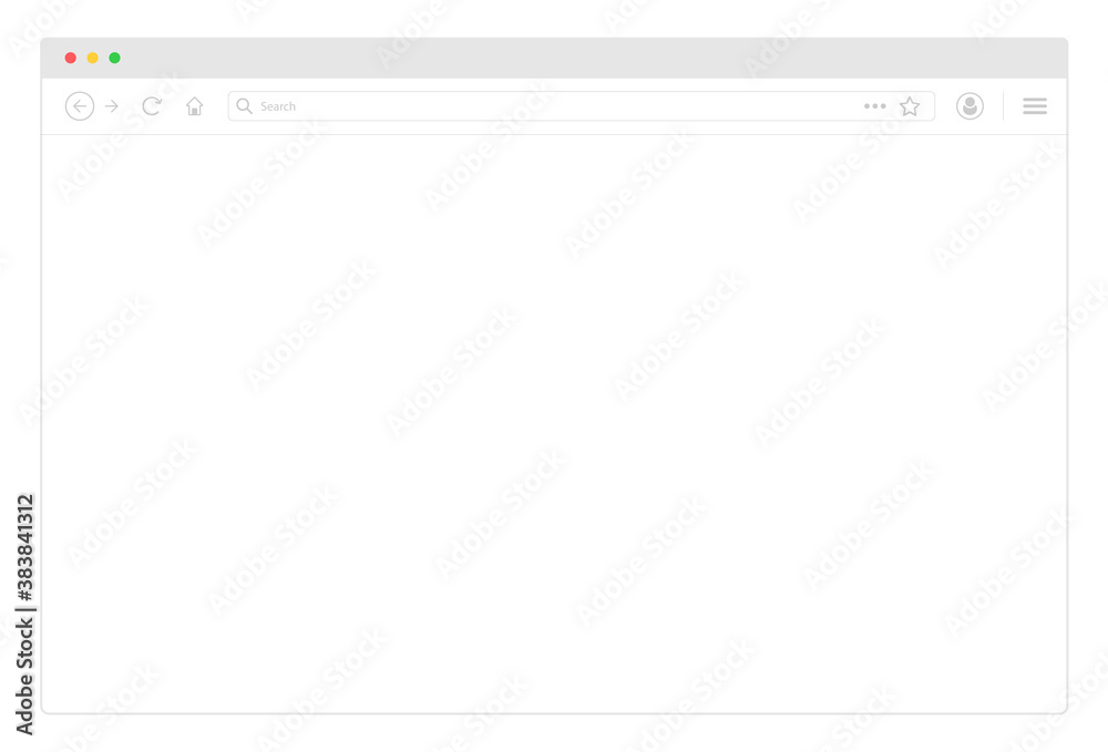 Browser window. White website mockup. Internet blank page. Isolated ...