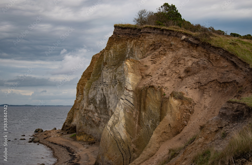 geological structure, landslide on steep coastal cliffs Stock Photo ...