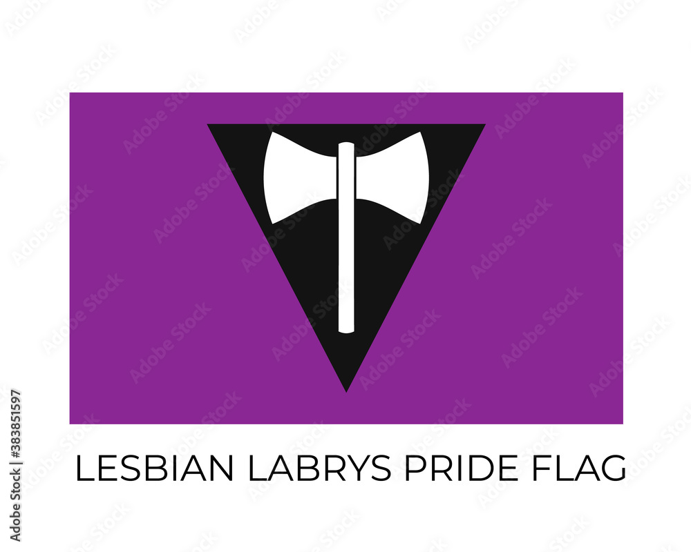 Lesbian labrys Pride Rainbow Flags. Symbol of LGBT community. Vector ...