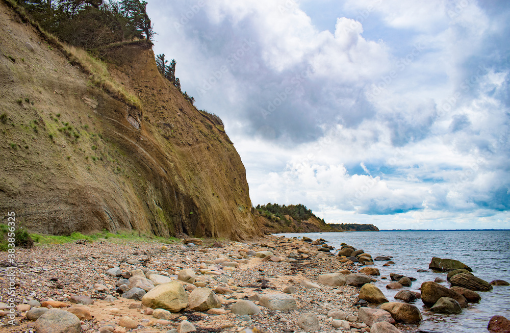 Nature background. Soft focus of geological structure, landslide on ...
