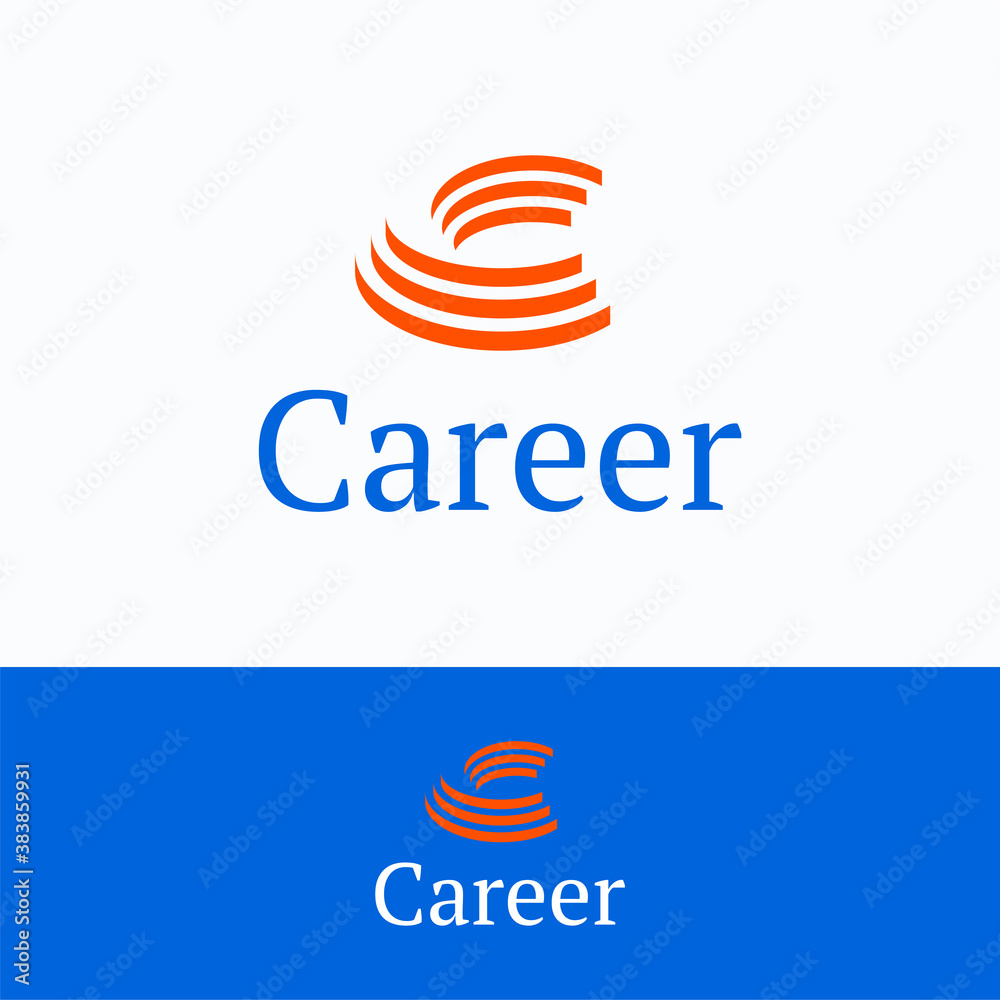 Career letter C logo. Steps logo template. Career ladder logotype with ...