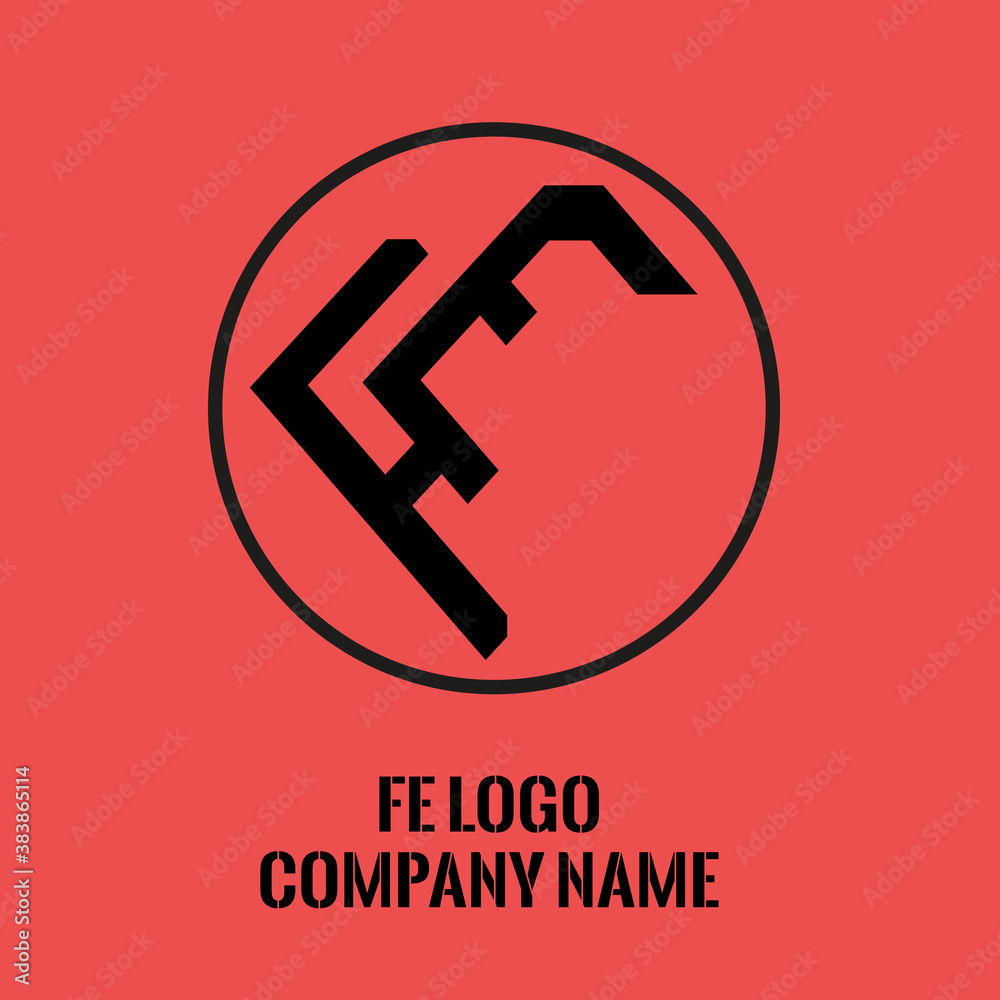 FE logo, letters logos, abstract logos, design, templates, creative ...