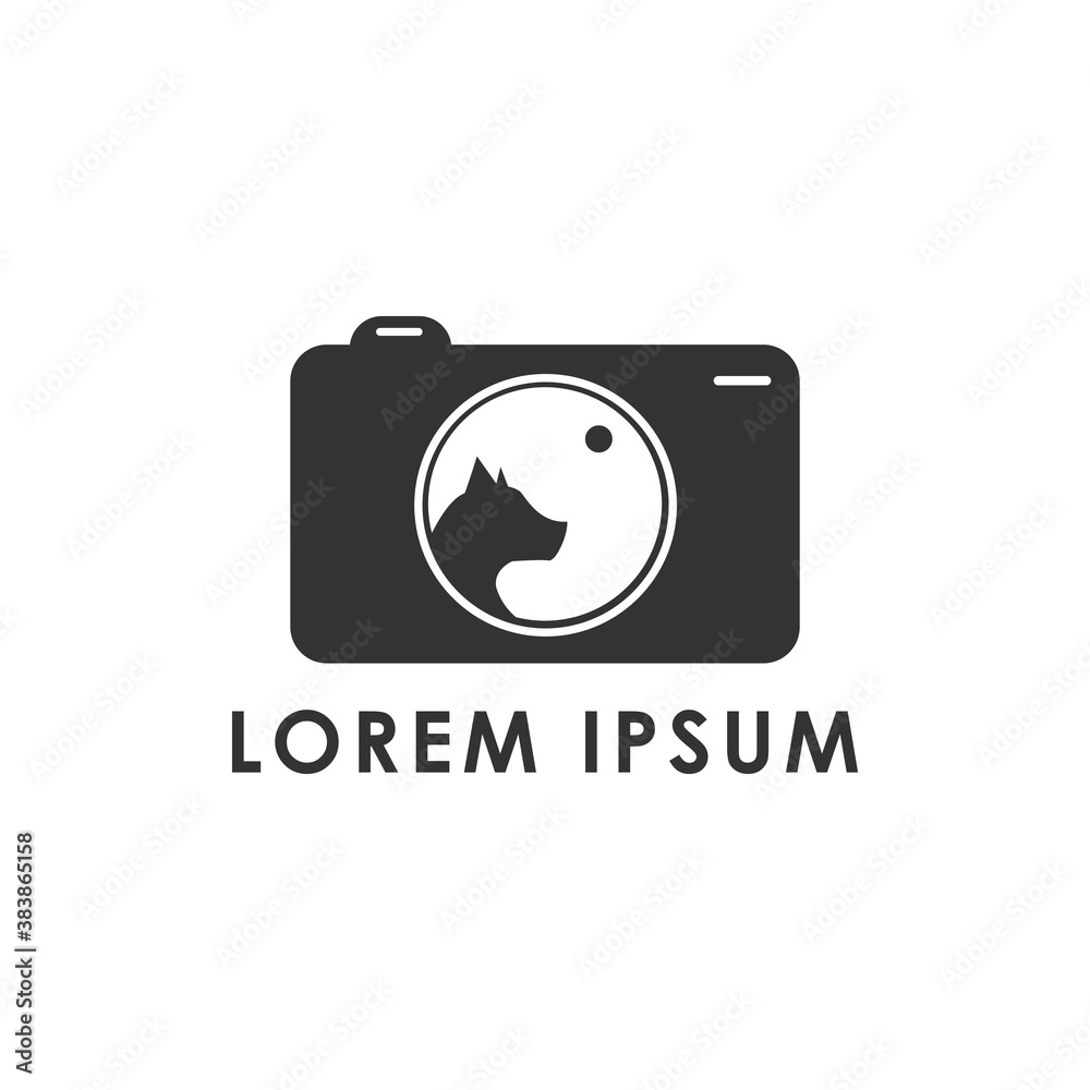 camera logo with a picture of Negative space a dog Stock Vector | Adobe ...