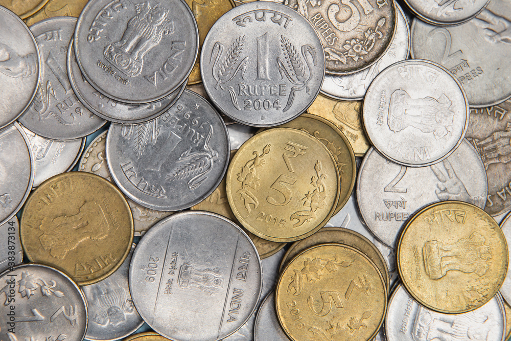 indian coins background full frame Stock Photo | Adobe Stock