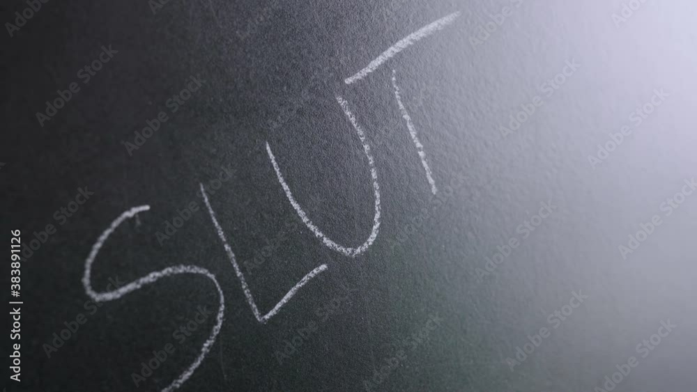 Bullying concept. Bully writing mean hate comment, insult and rumour on ...