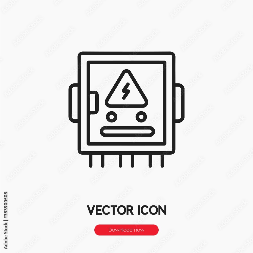 electrical panel icon vector. Linear style sign for mobile concept and ...