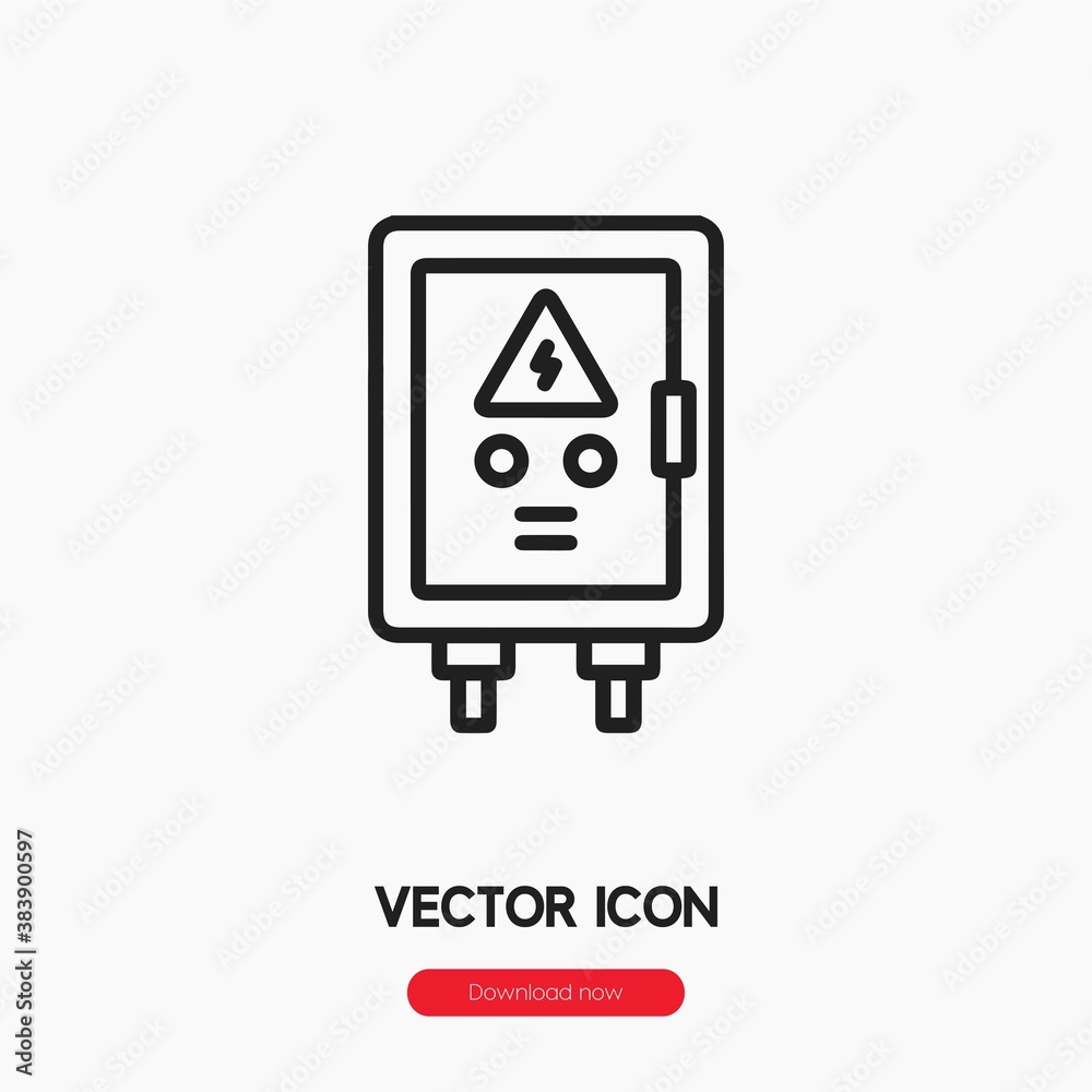 electrical panel icon vector. Linear style sign for mobile concept and ...