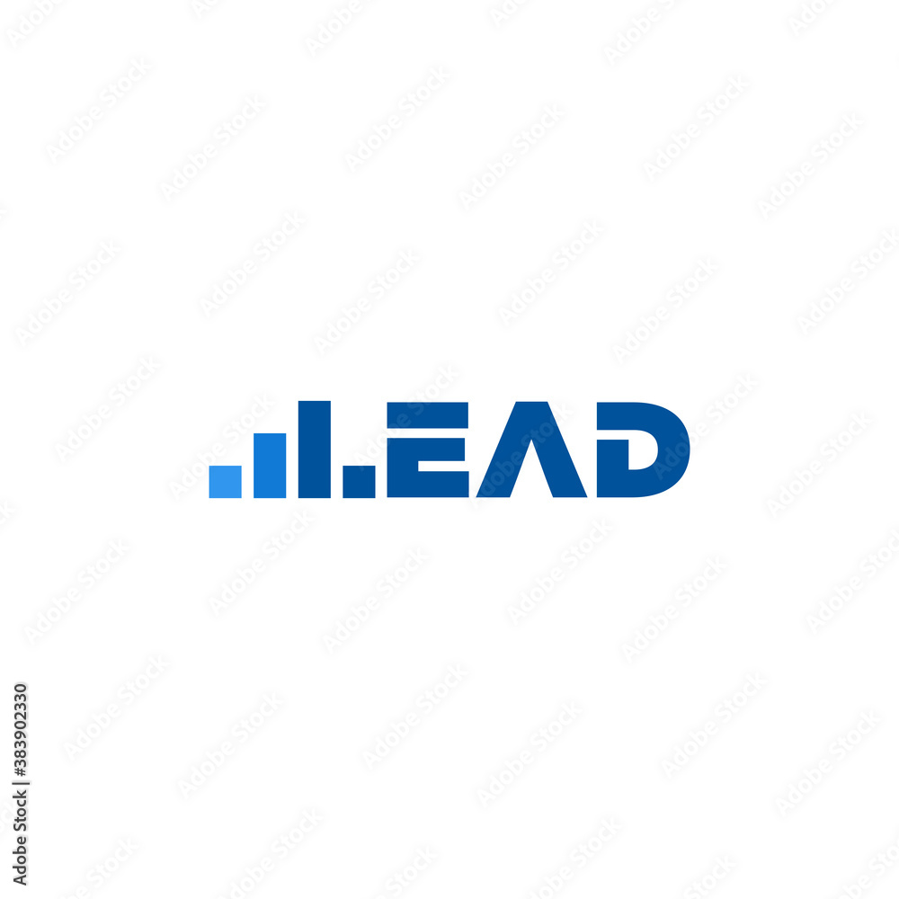 lead logo design modern wordmark vector with growth chart symbols blue ...