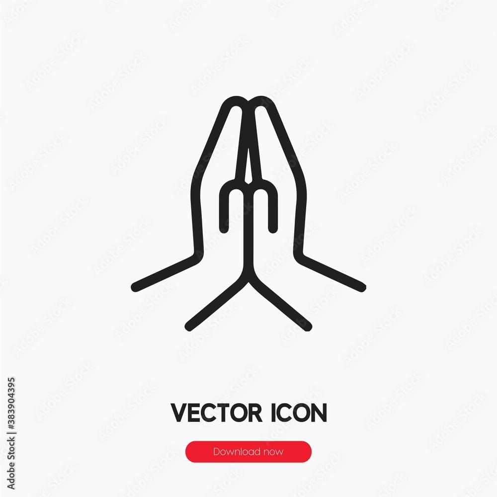 namaste icon vector. Linear style sign for mobile concept and web ...