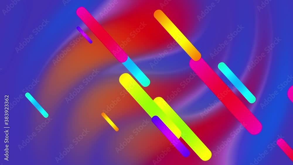 Abstract animation rain. Simple shapes. Looped sequence. Geometric ...