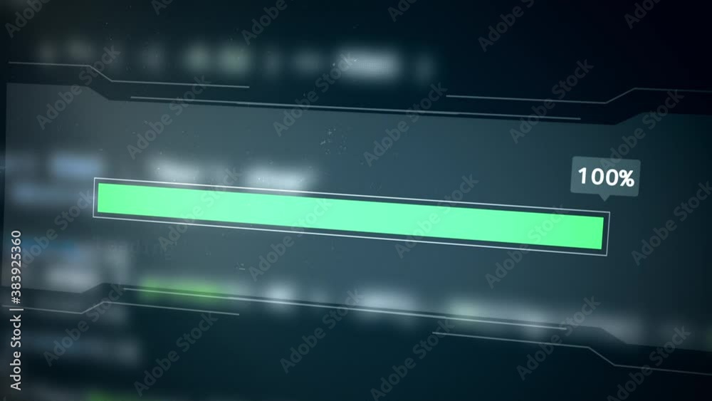 Downloading progress bar. Percent indicator. Source code on background ...