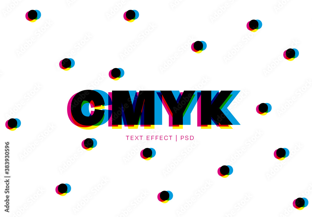 Cmyk Color Text Effect Mockup Stock Template | Adobe Stock