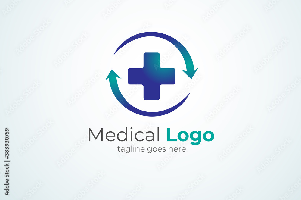 Healthcare Medical Logo, medical Cross sign and Arrow Combination ...