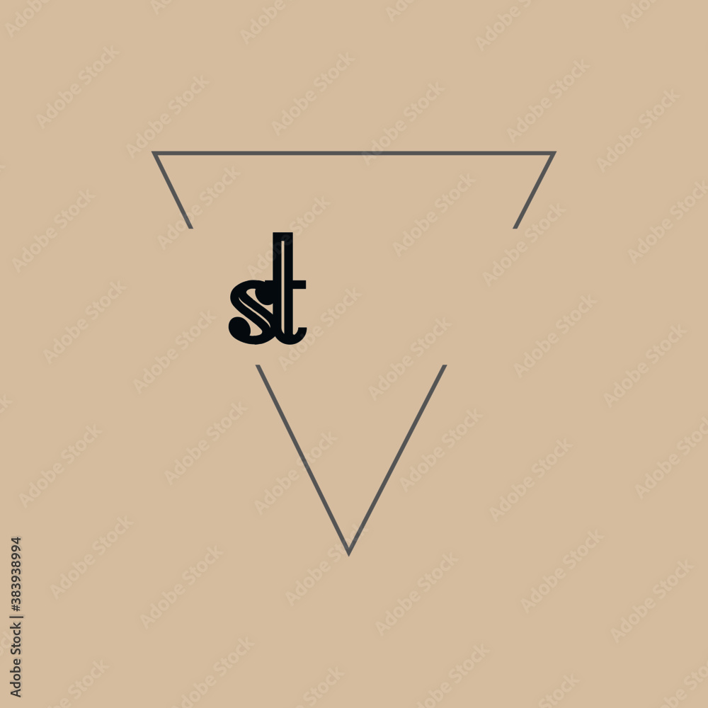 Initial ST logo letter triangle creative vector company template Stock ...