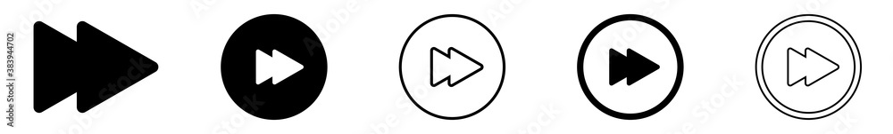 Forward Button Icon Circle Black | Fast Buttons Illustration | Video ...