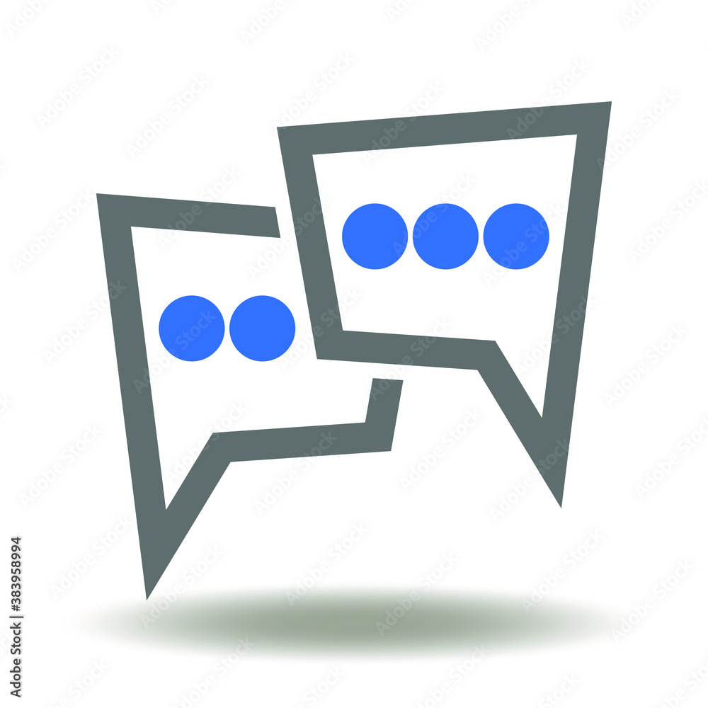 Speech bubble icon vector. Talk Communication Sign. Dialog Discuss ...
