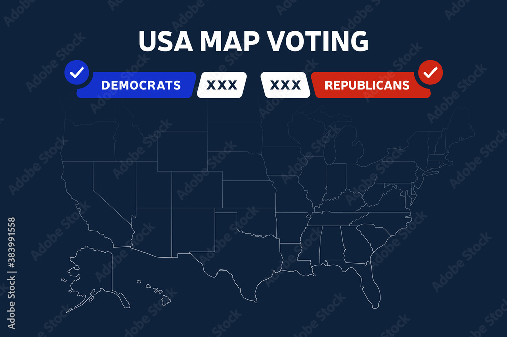 Vetor de 2024 USA Presidential election results map. Usa map voting ...
