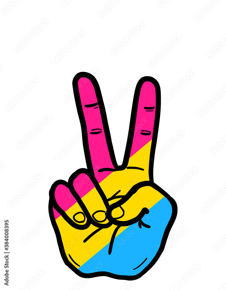 V Sign Hand Gesture Stock Illustration | Adobe Stock