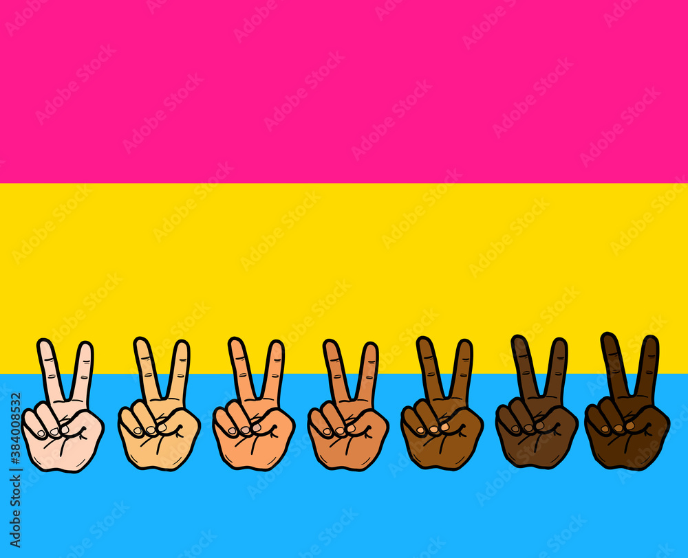 V Sign Hand Pansexual Stock Illustration | Adobe Stock