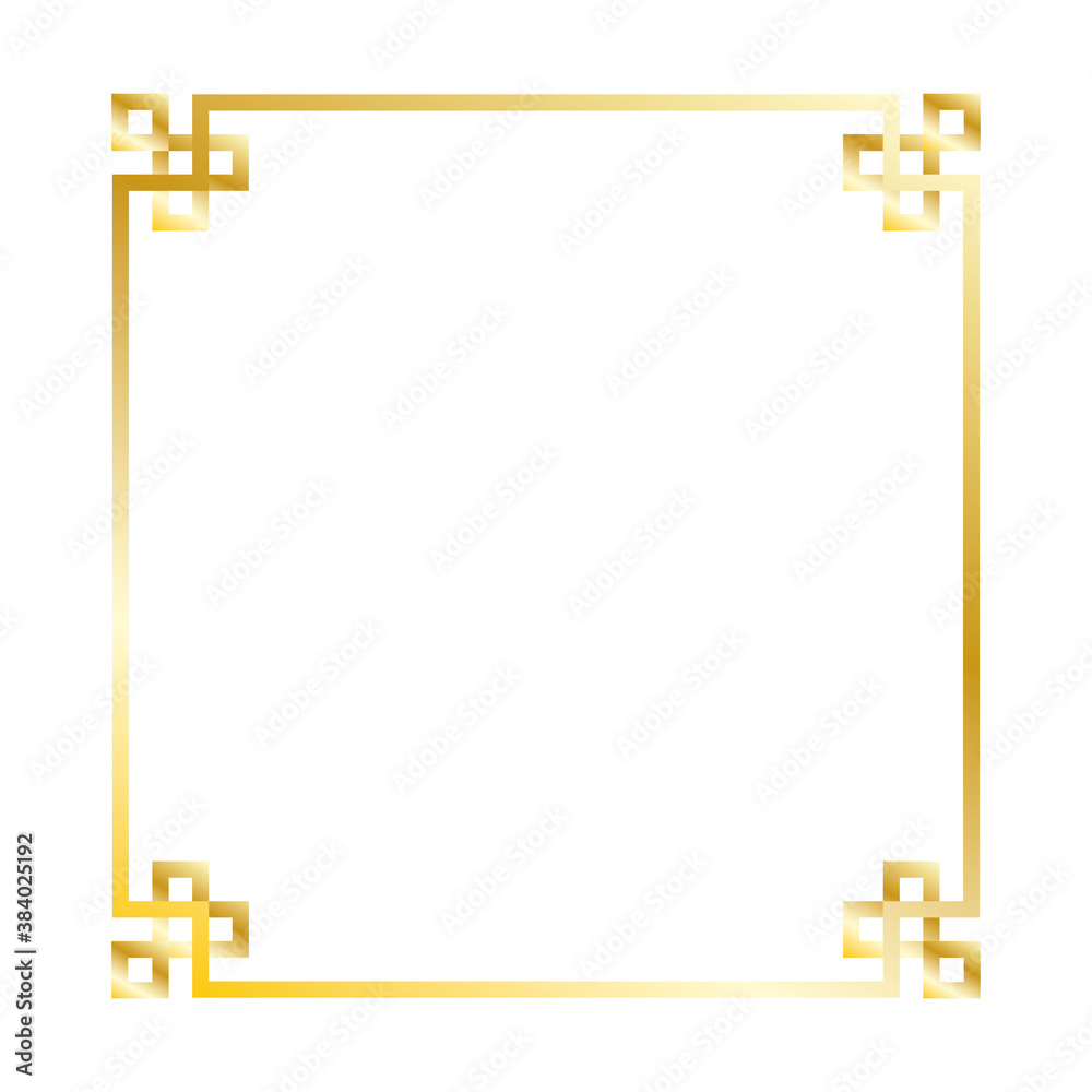 golden square frame decorative icon Stock Vector | Adobe Stock