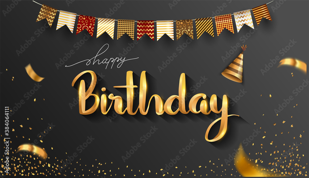 Happy Birthday typography design for greeting cards and invitation ...