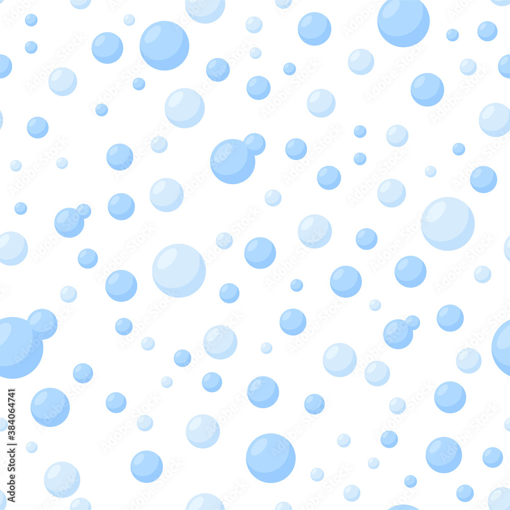 Seamless pattern with bubbles in white background. Light blue bubbles ...