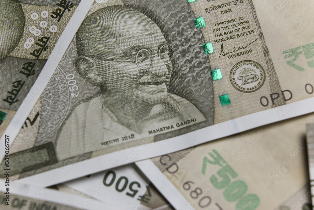 Five hundred rupees indian currency background Stock Photo | Adobe Stock
