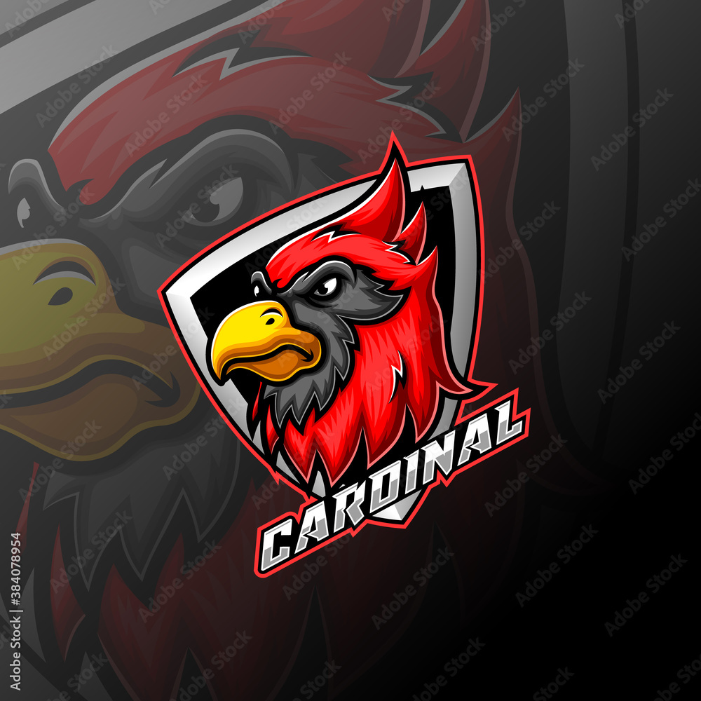 Cardinal bird mascot e sport logo design Stock Vector | Adobe Stock